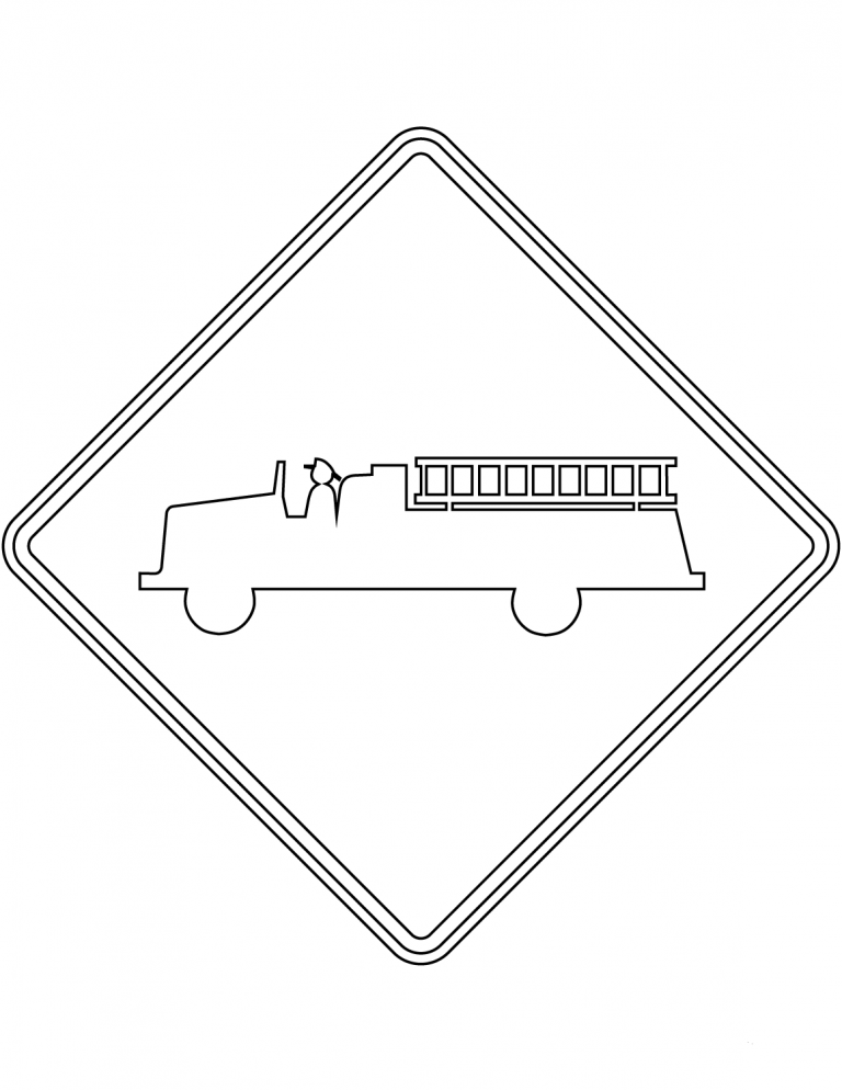 "Fire Station" Sign in the USA coloring page - ColouringPages