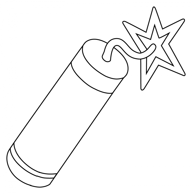 Firecracker Emoji coloring page - ColouringPages