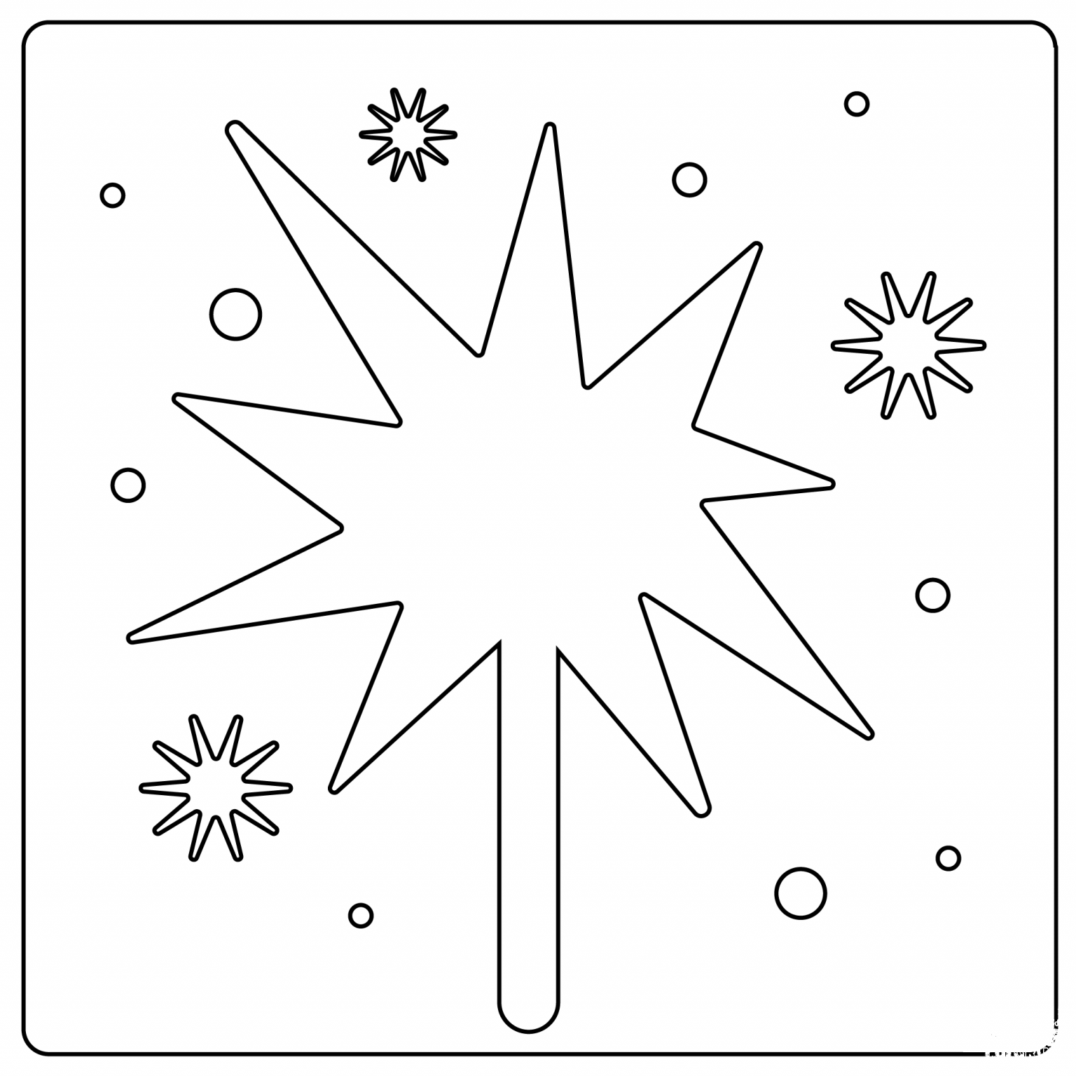 Firework Sparkler Emoji coloring page - ColouringPages