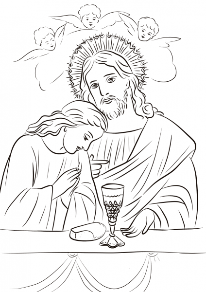 First Holy Communion coloring page - ColouringPages