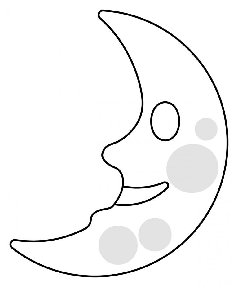 First Quarter Moon Face Emoji coloring page - ColouringPages