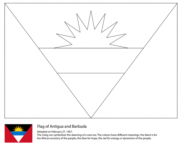 Flag of Antigua and Barbuda coloring page - ColouringPages