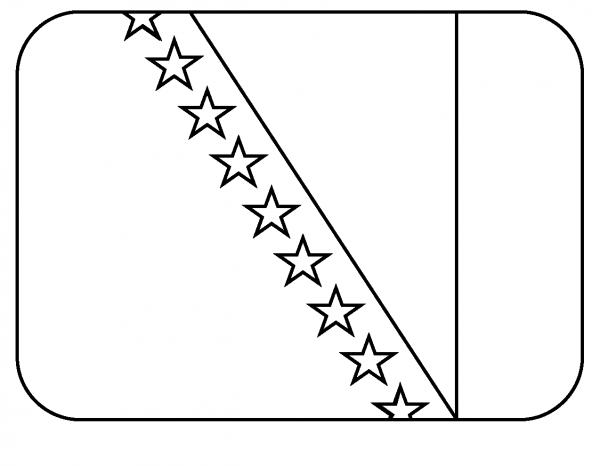 Flag of Bosnia Herzegovina Emoji coloring page - ColouringPages