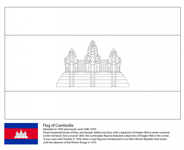 Flag of Cambodia coloring page - ColouringPages