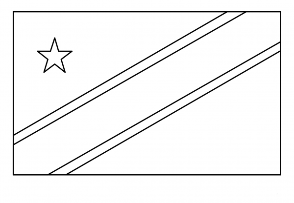 Flag of Congo Kinshasa Emoji coloring page - ColouringPages