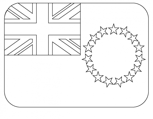 Flag of Cook Islands Emoji coloring page - ColouringPages