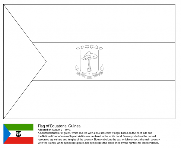 Flag of Equatorial Guinea coloring page - ColouringPages