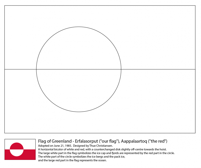 Flag of Greenland coloring page - ColouringPages