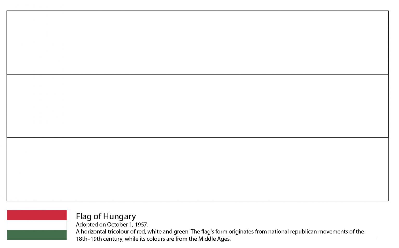 Flag of Hungary coloring page - ColouringPages