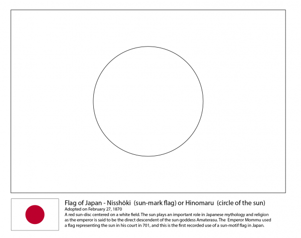 Flag of Japan coloring page - ColouringPages