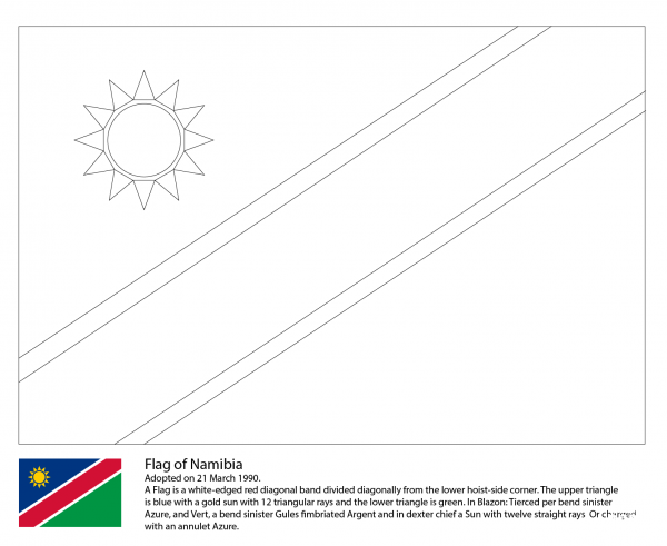 Flag of Namibia coloring page - ColouringPages