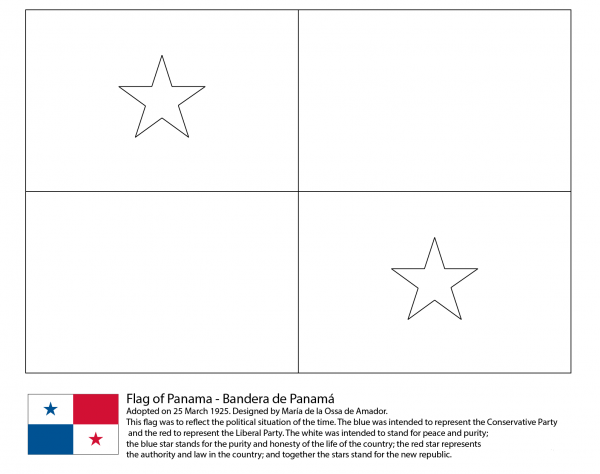 Flag of Panama coloring page - ColouringPages