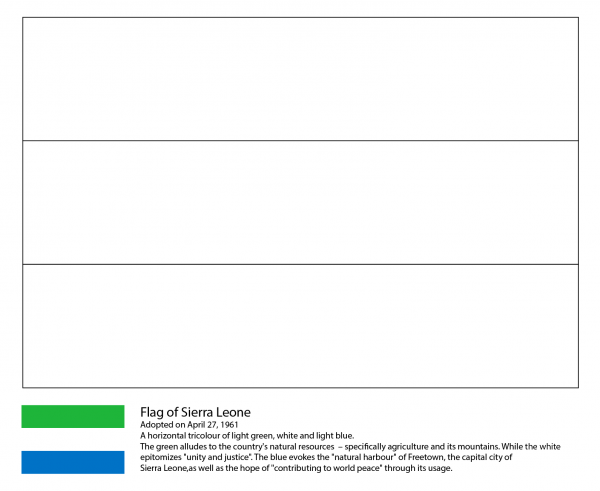 Flag of Sierra Leone coloring page - ColouringPages