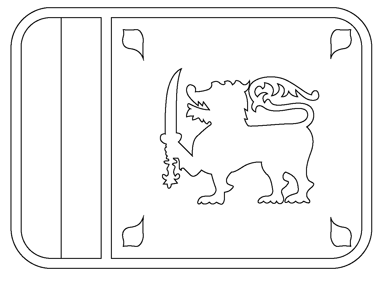 Flag of Sri Lanka Emoji coloring page - ColouringPages