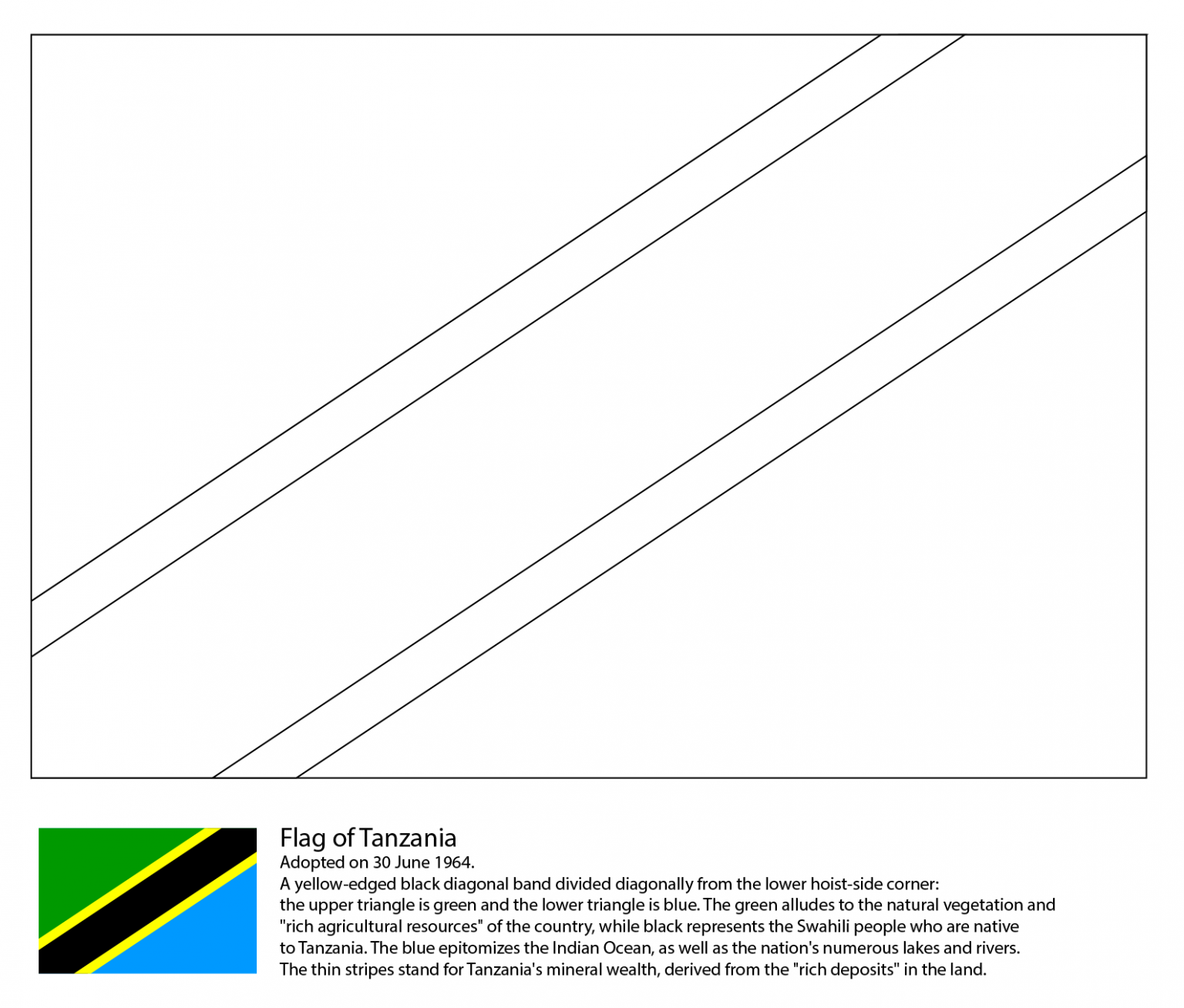 Flag of Tanzania coloring page - ColouringPages