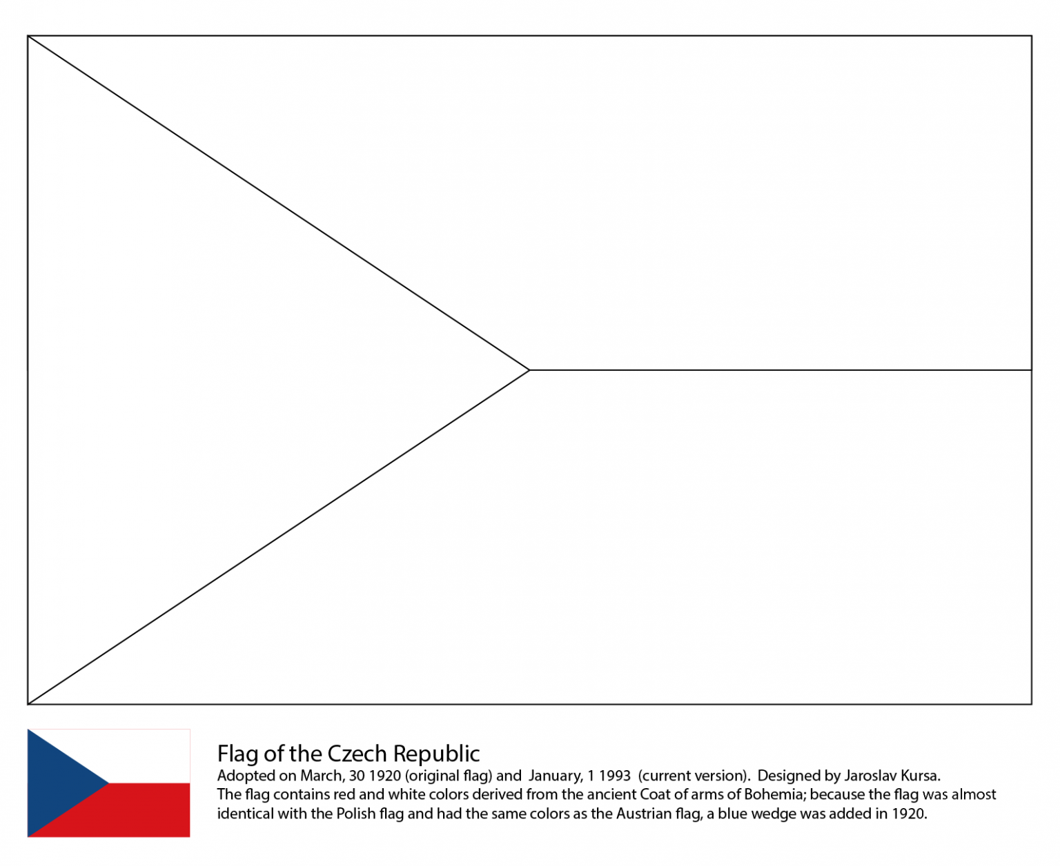 Flag of The Czech Republic coloring page - ColouringPages