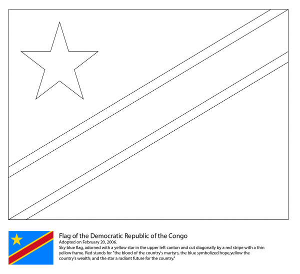 Flag of The Democratic Republic of The Congo coloring page - ColouringPages