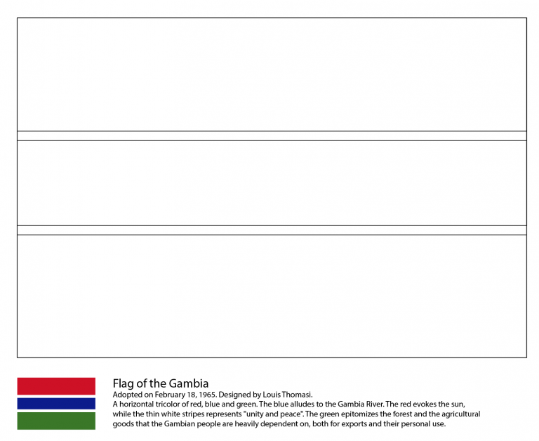 Flag of The Gambia coloring page - ColouringPages