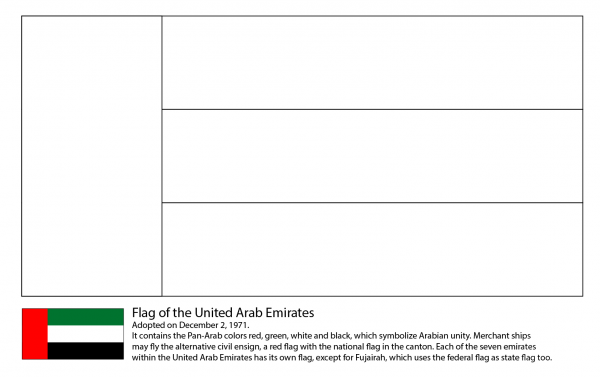 Flag of the United Arab Emirates coloring page - ColouringPages