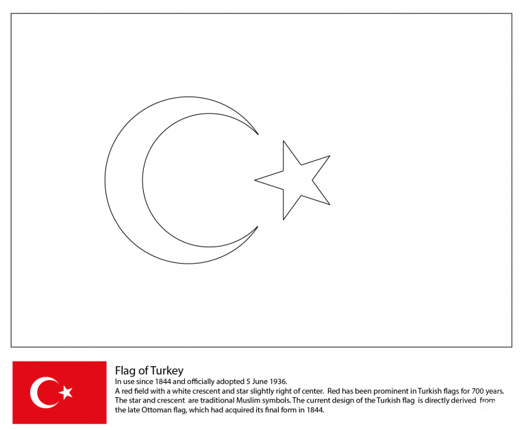 Flag of Turkey coloring page - ColouringPages