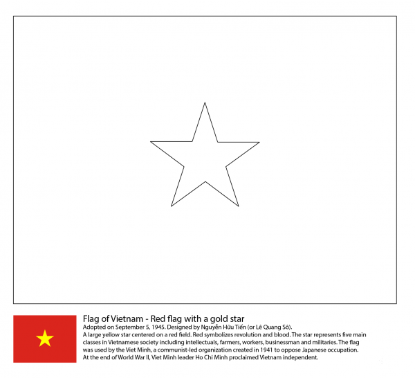 Flag of Vietnam coloring page - ColouringPages
