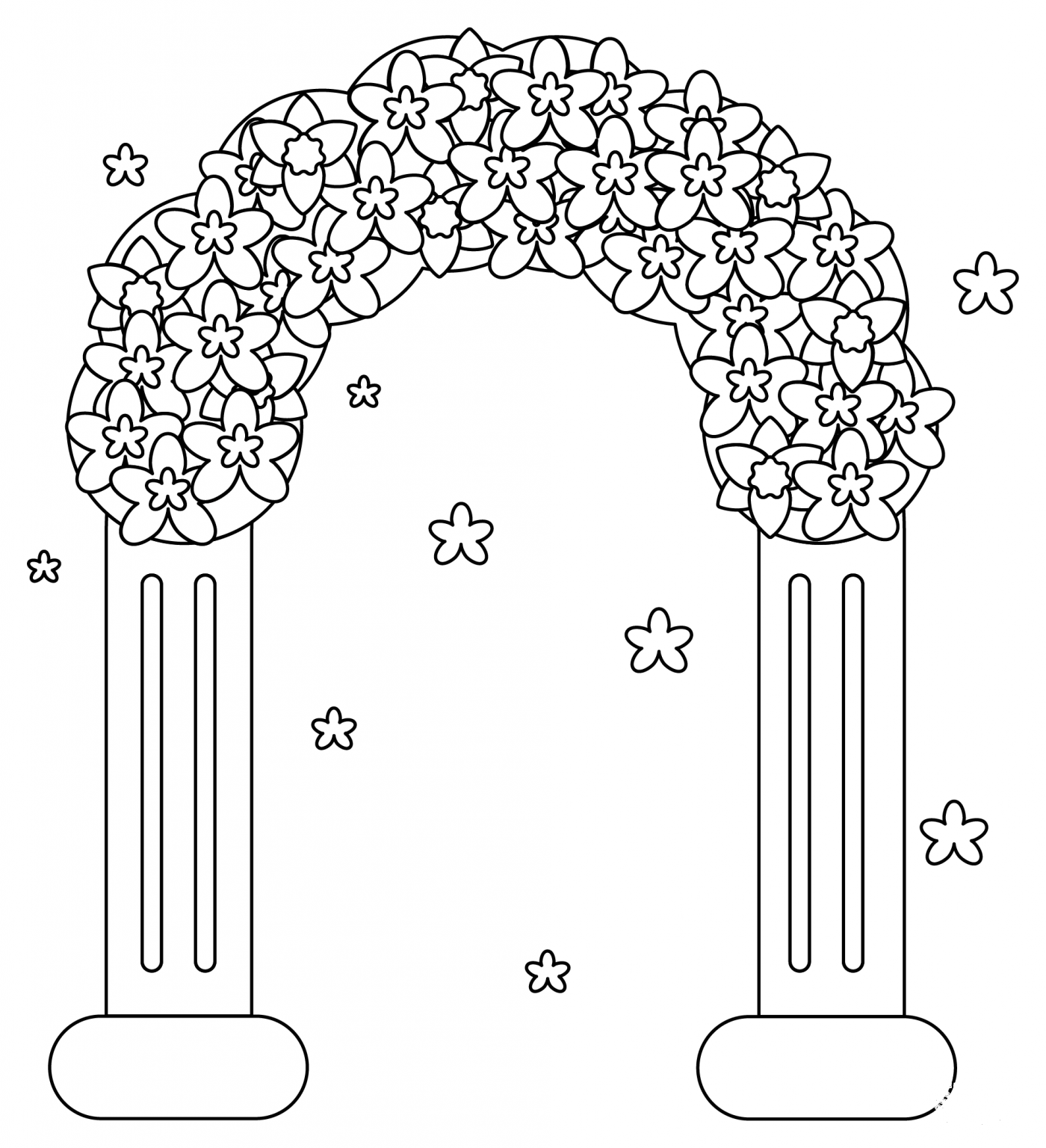 Flower Arch coloring page - ColouringPages