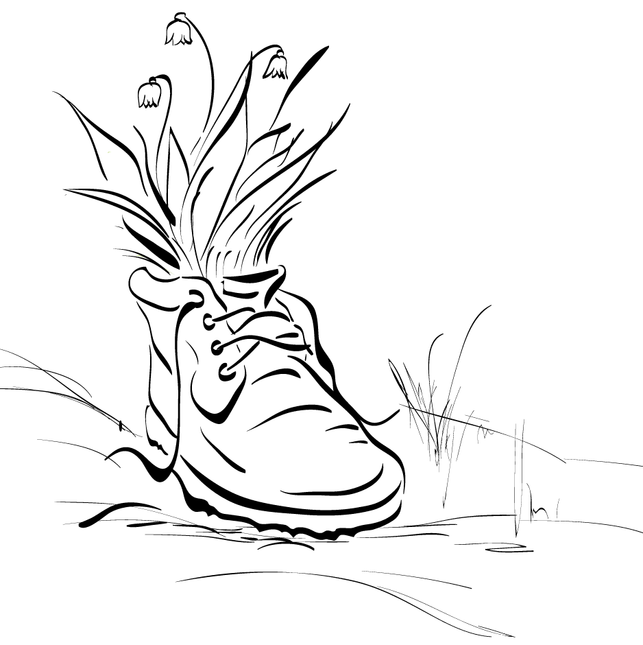 Flowers in Shoe coloring page - ColouringPages