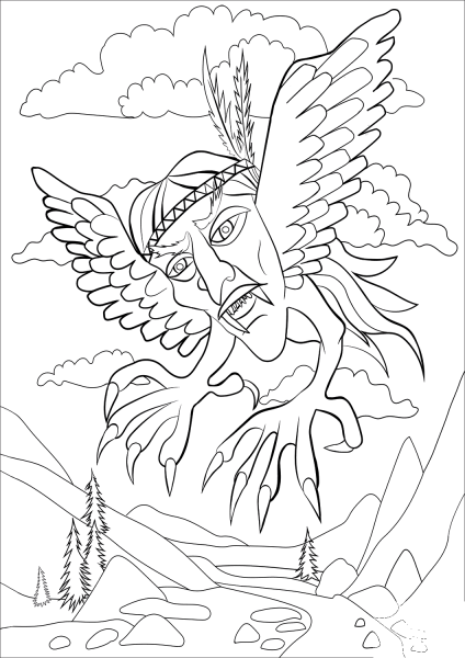 Flying Head coloring page - ColouringPages
