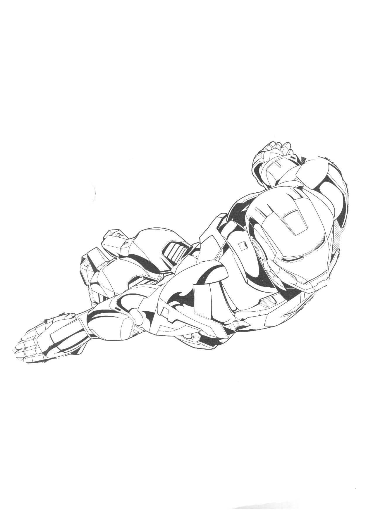Flying Iron Man coloring page - ColouringPages