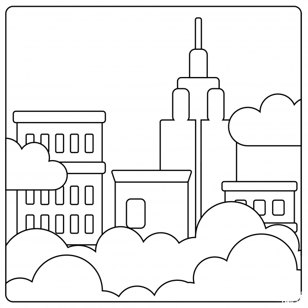 Foggy City Emoji coloring page - ColouringPages
