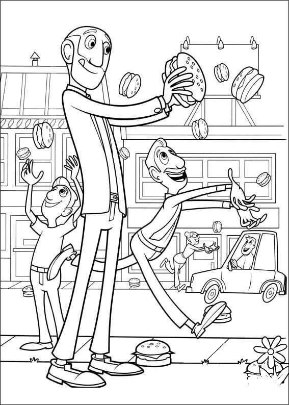 Food Falling From The Sky coloring page - ColouringPages