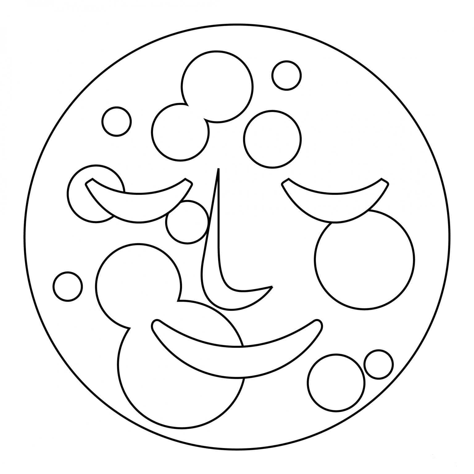 Full Moon Face coloring page - ColouringPages