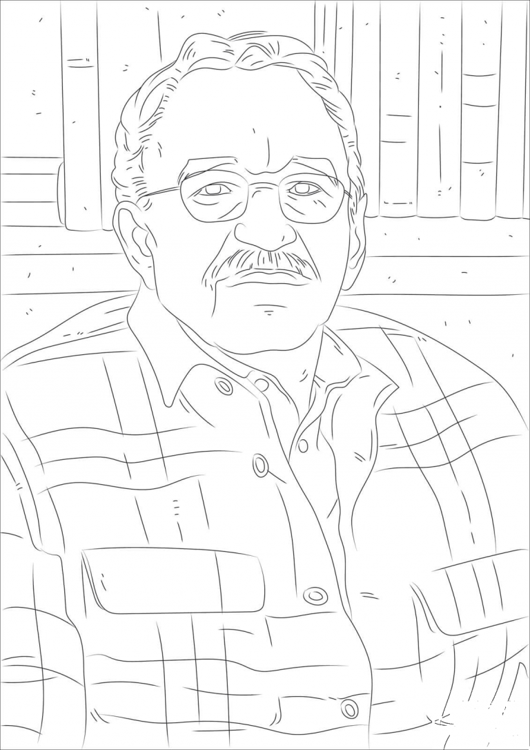 Gabriel Garcia Marquez coloring page - ColouringPages