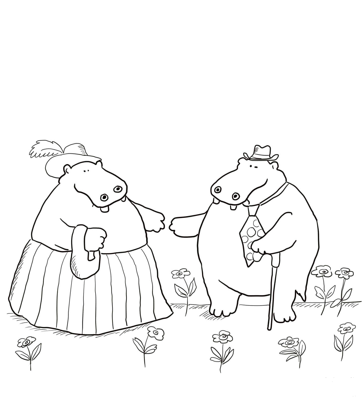 George and Martha Are Best Friends coloring page - ColouringPages