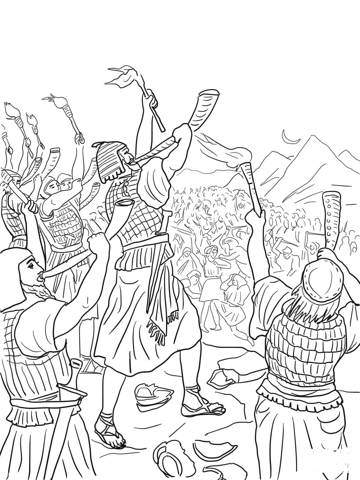Gideon's Battle Against the Midianites coloring page - ColouringPages
