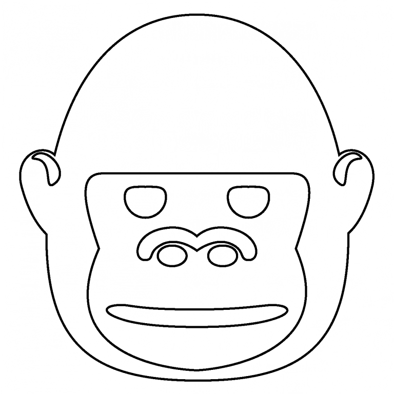 Gorilla Face Emoji coloring page - ColouringPages
