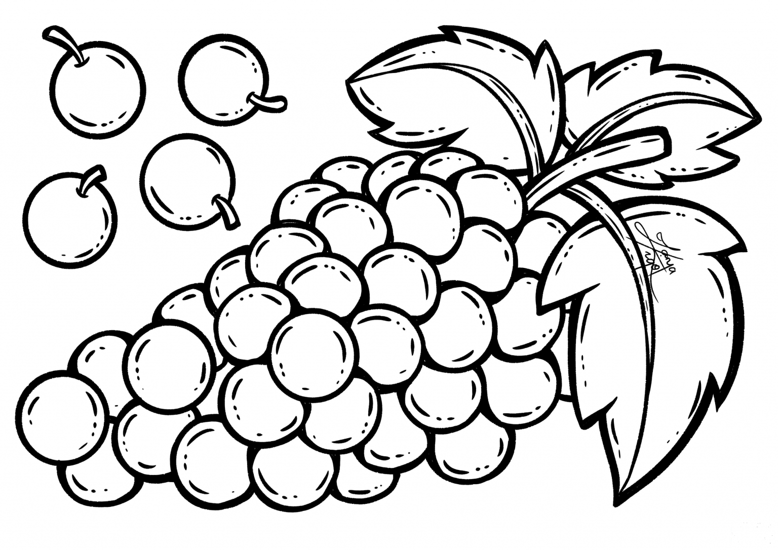 Grape coloring page - ColouringPages