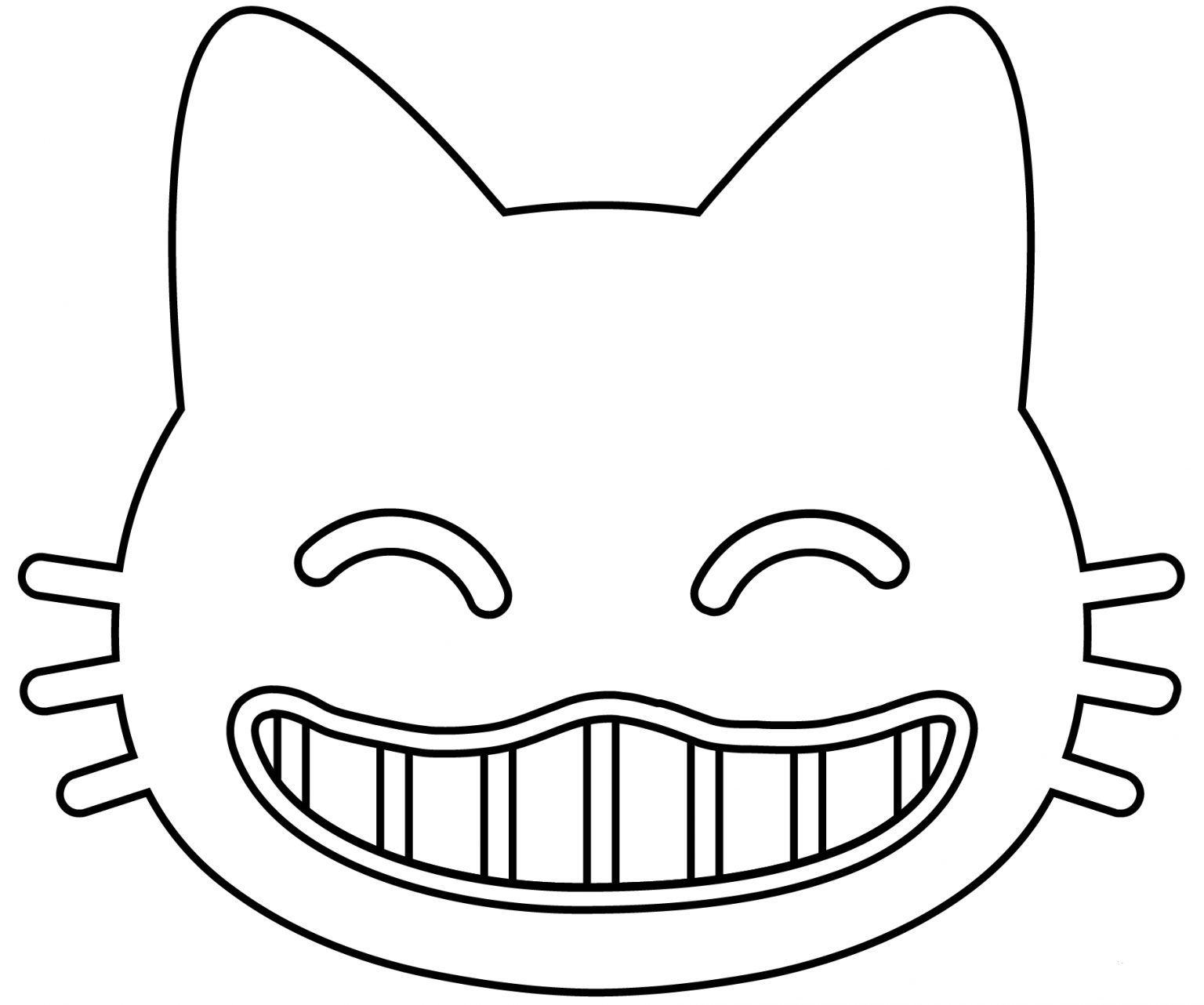 Grinning Cat with Smiling Eyes Emoji coloring page - ColouringPages