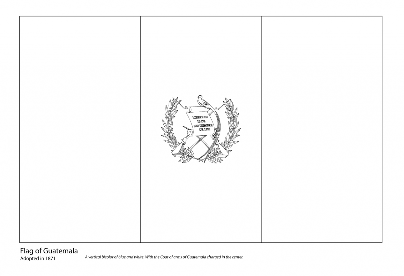 Guatemala Flag coloring page - ColouringPages