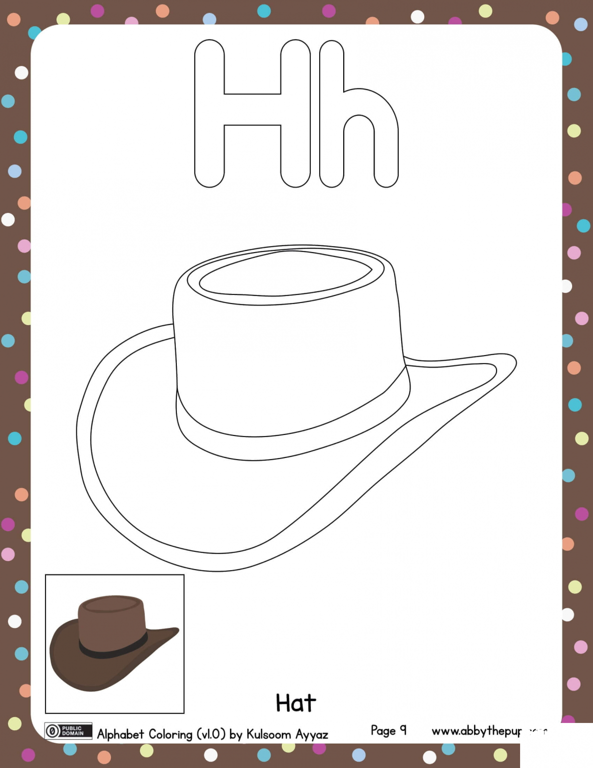 H is for Hat coloring page - ColouringPages
