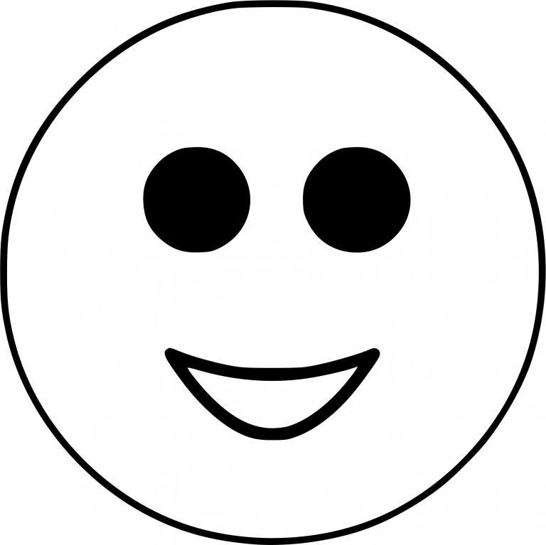 Happy Smiley Emoji Face Black and White coloring page - ColouringPages