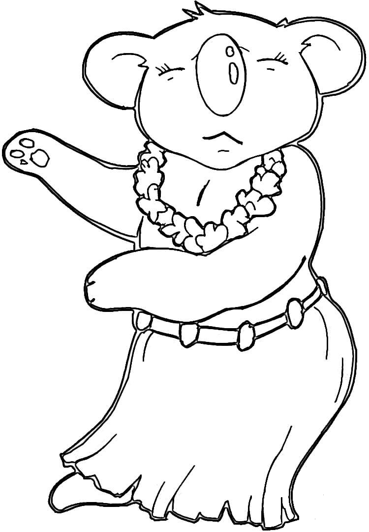 Hawaiian Koala coloring page - ColouringPages