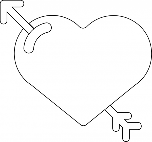 Heart and Arrow Emoji coloring page - ColouringPages