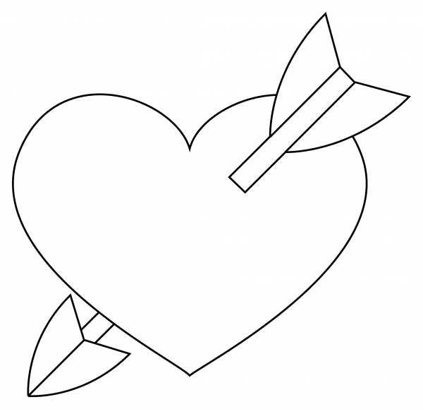 Heart with Arrow coloring page - ColouringPages