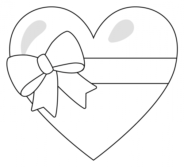 Heart with Ribbon Emoji coloring page - ColouringPages