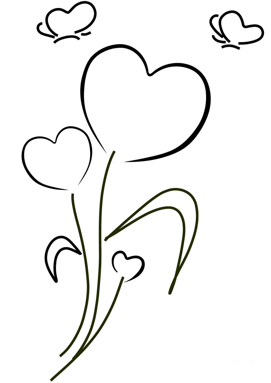 Hearts and Flowers coloring page - ColouringPages
