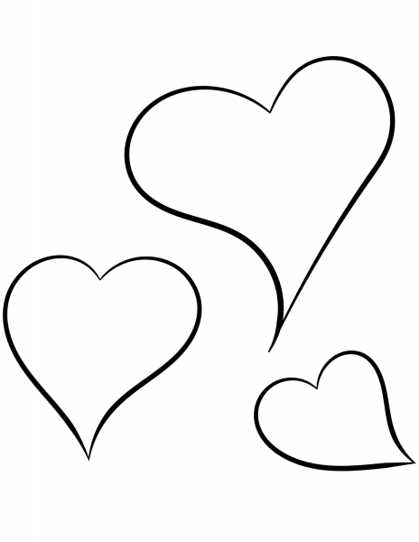 Hearts coloring page - ColouringPages