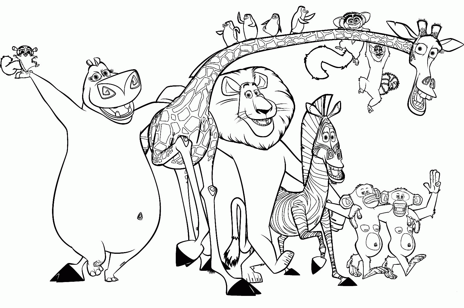 All characters together coloring page - ColouringPages