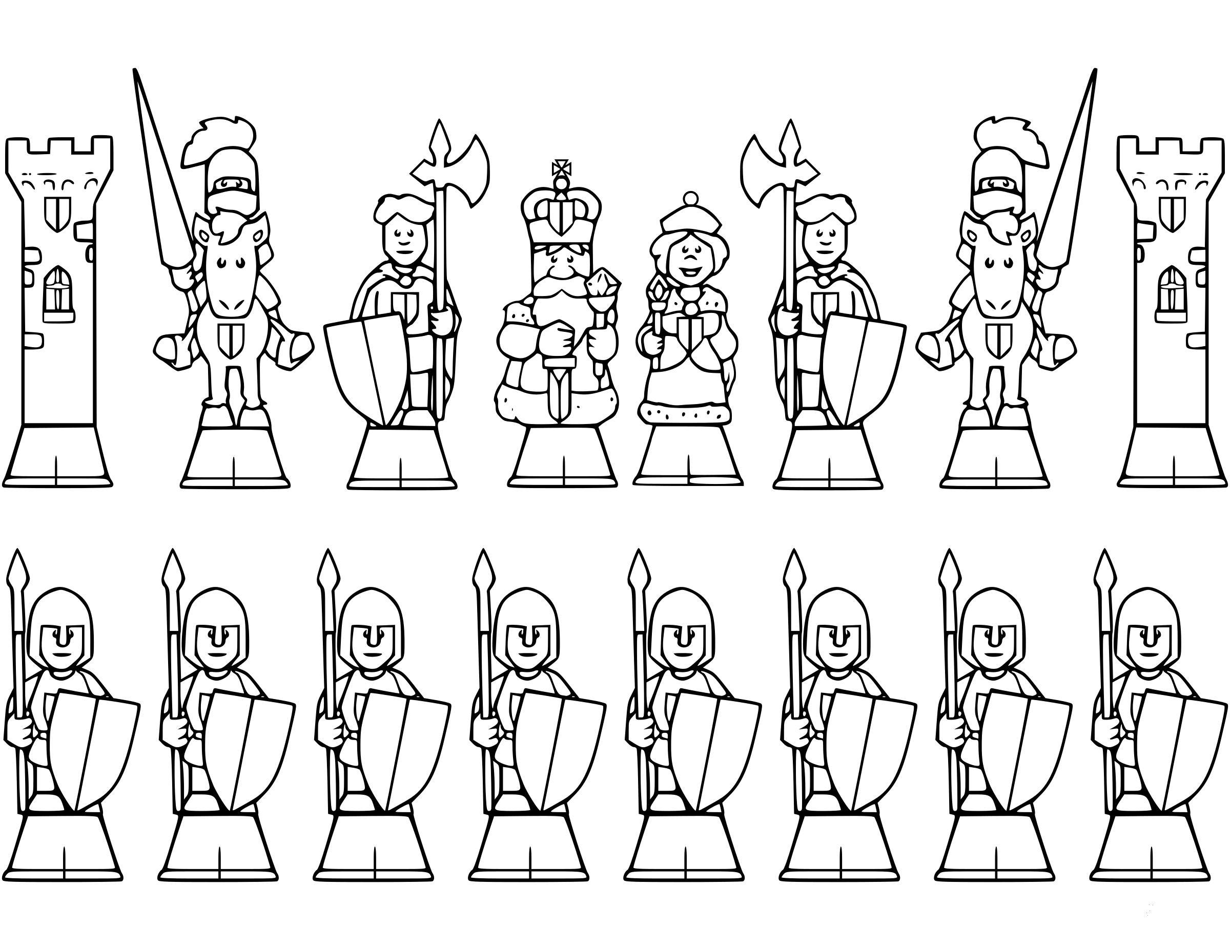 All Chess Pieces coloring page - ColouringPages