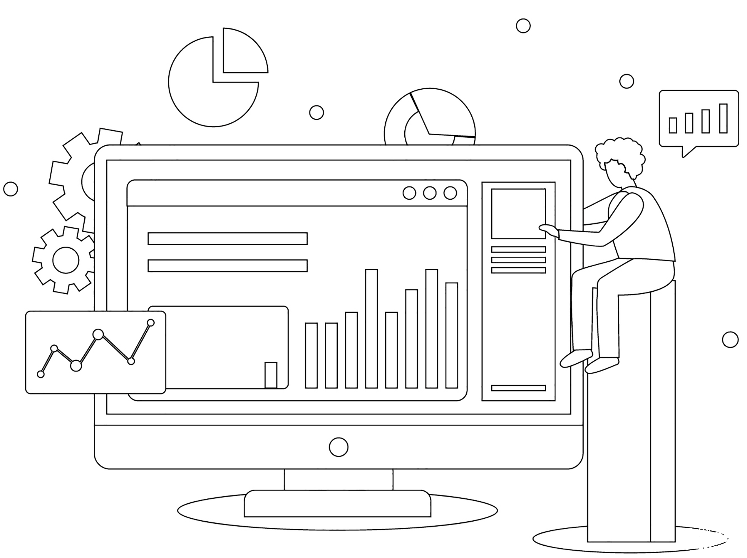 Analytics Infographics coloring page - ColouringPages